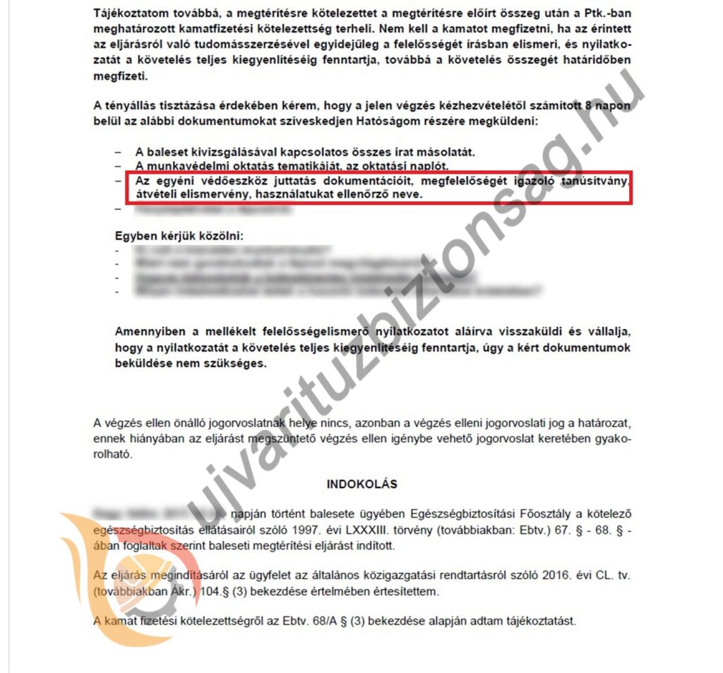 Védőeszköz átadás-átvétel. Letölthető formanyomtatvány